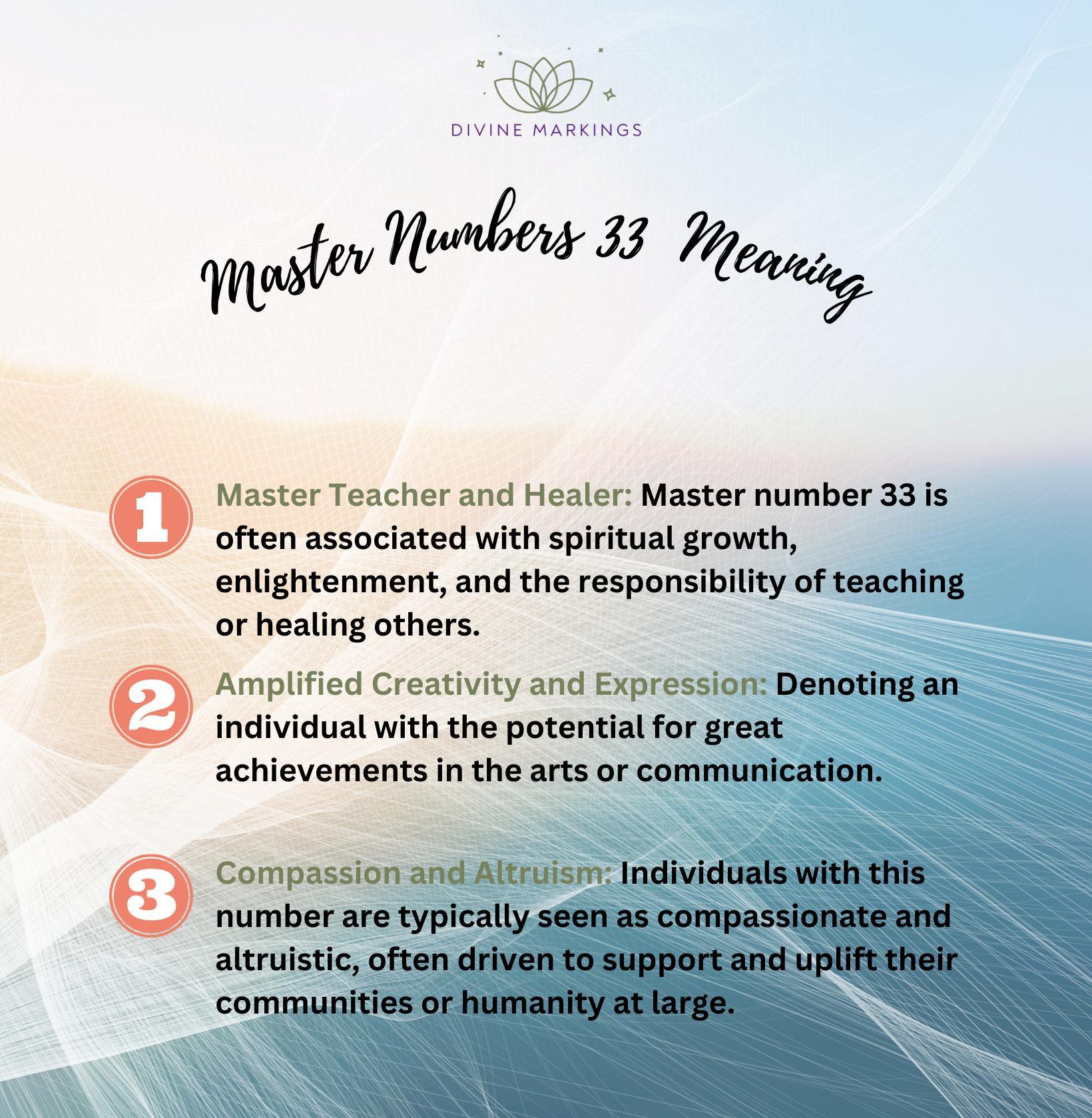 Master Number 33 Meaning: [Numerology of the Master Teacher]