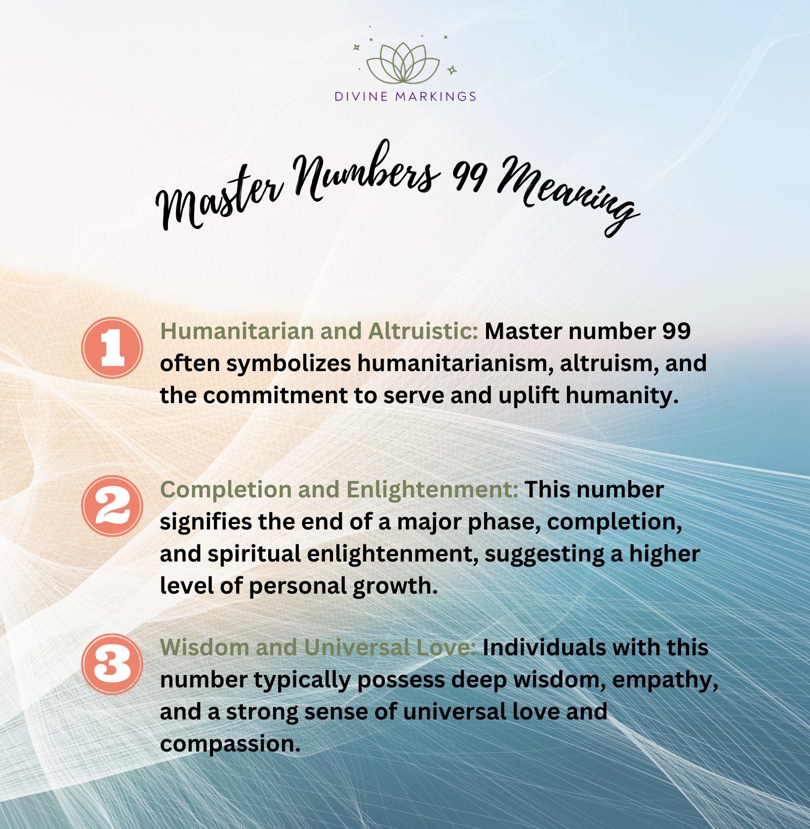 Master Number 99 Meaning