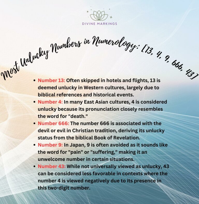 The Most Unlucky Numbers in Numerology: [13, 666, 9, & 4] – Divine Markings