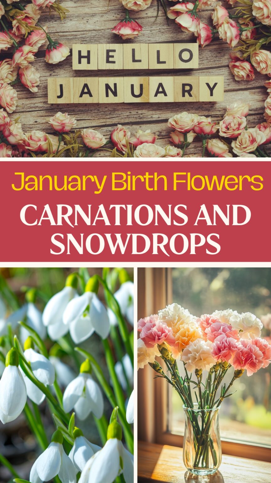 January Birth Flowers: Carnations and Snowdrops